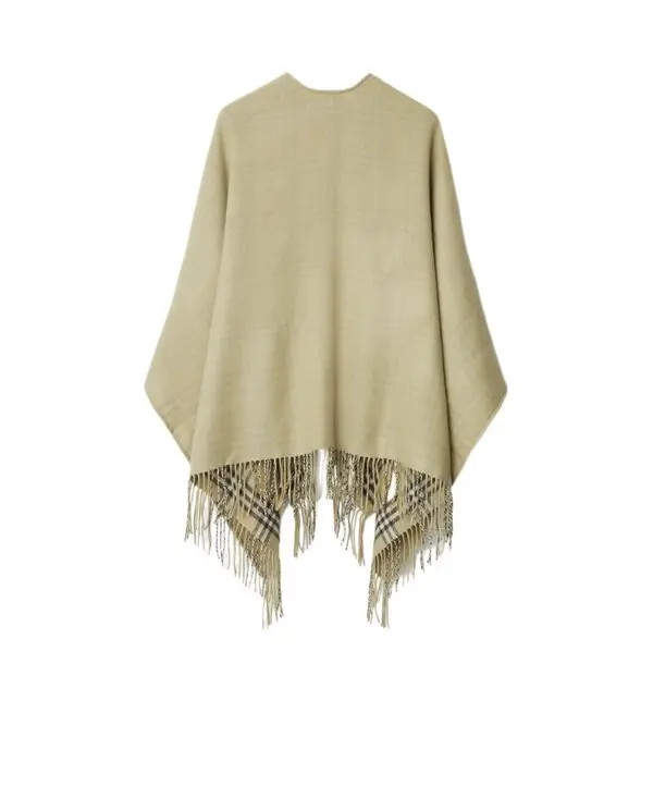 Burberry Vintage Check Reversible Wool Cape With Tassels - No