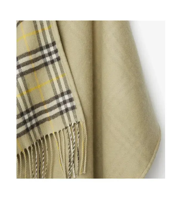 Burberry Vintage Check Reversible Wool Cape With Tassels - No