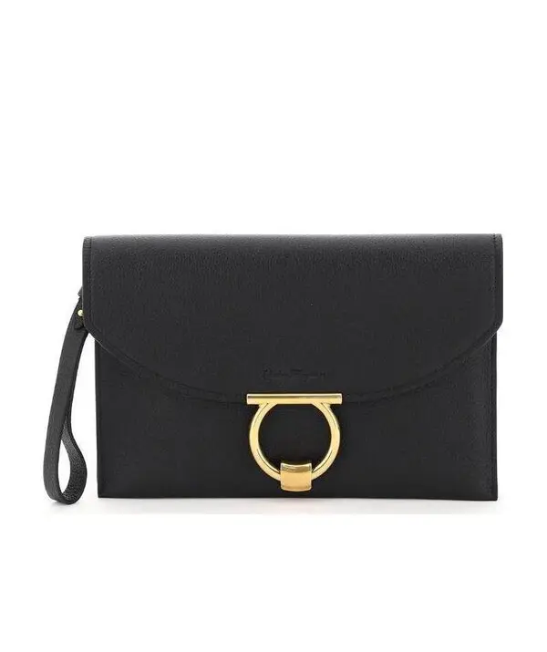 FERRAGAMO Gancini Logo Clutch