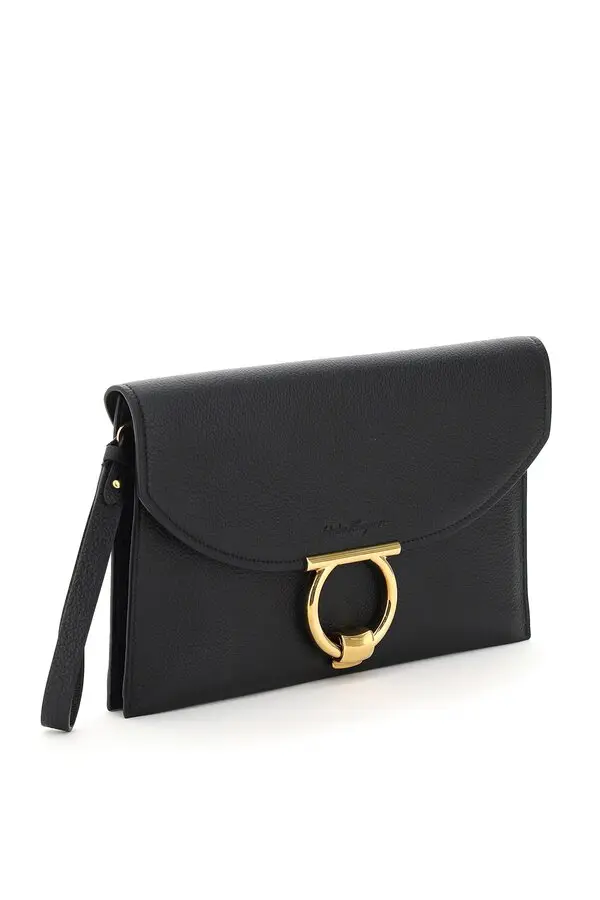 FERRAGAMO Gancini Logo Clutch