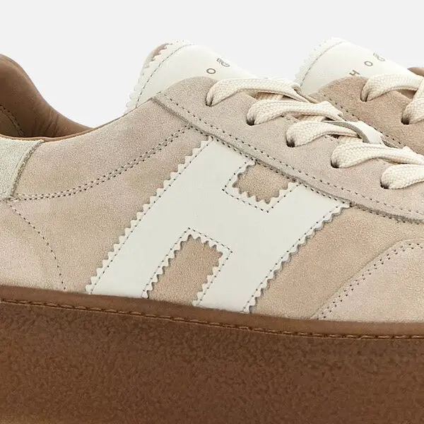 Hogan Side H Patch Platform Sneakers - Ivory