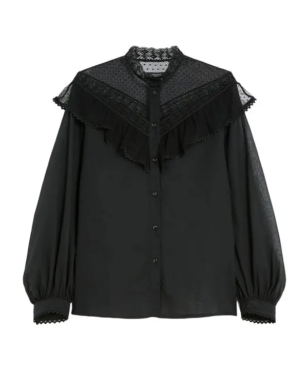 Max Mara Lace Button-up Top