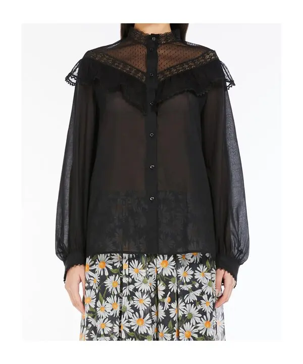 Max Mara Lace Button-up Top