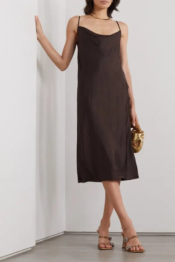 Dries Van Noten Thin Shoulder Strap Dress With Frills