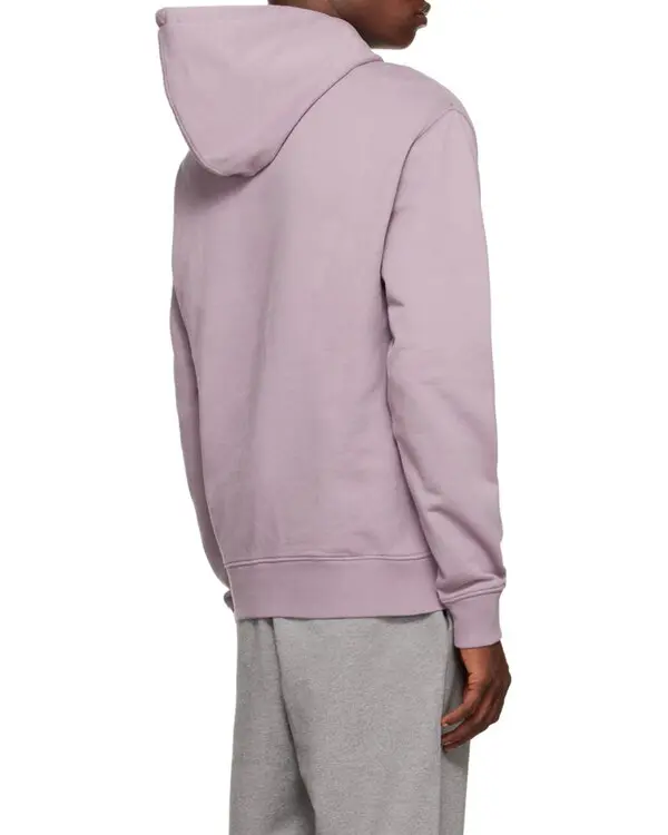 AMI Paris Embroidered Logo Organic Cotton Hoodie - Gray