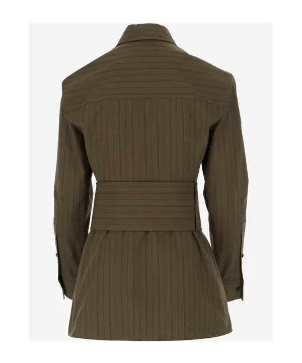 Burberry Regular Fit Striped Belted Waist Shirt
