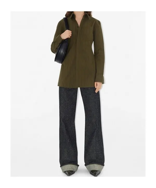 Burberry Regular Fit Striped Belted Waist Shirt