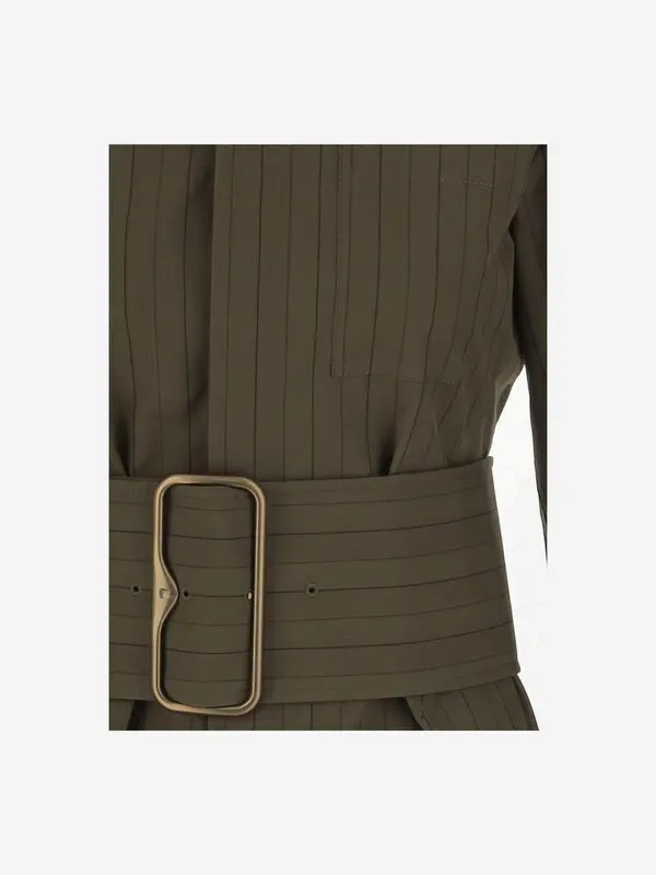 Burberry Regular Fit Striped Belted Waist Shirt