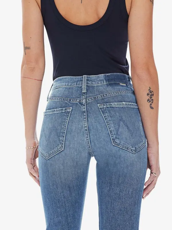 MOTHER High-rise Straight Leg Denim Pants