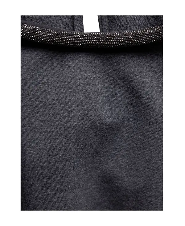 Brunello Cucinelli Mélange Sweatshirt With Bead Embellishment - Black