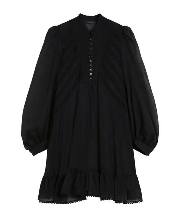 Max Mara Flared Hem Mini Dress With Lace Detail