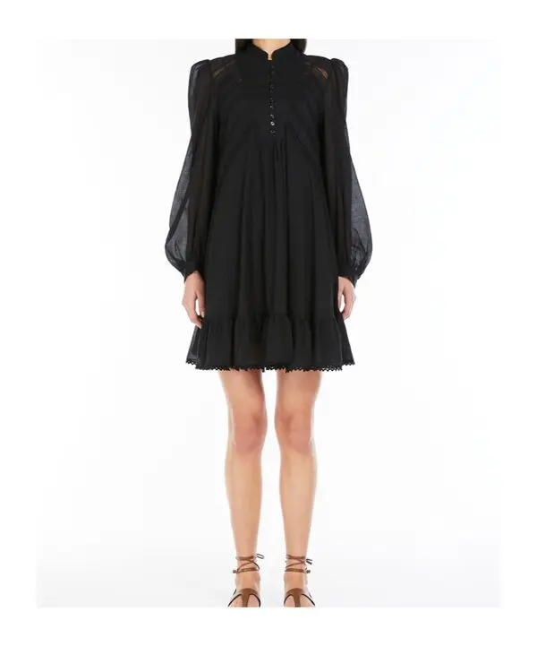 Max Mara Flared Hem Mini Dress With Lace Detail
