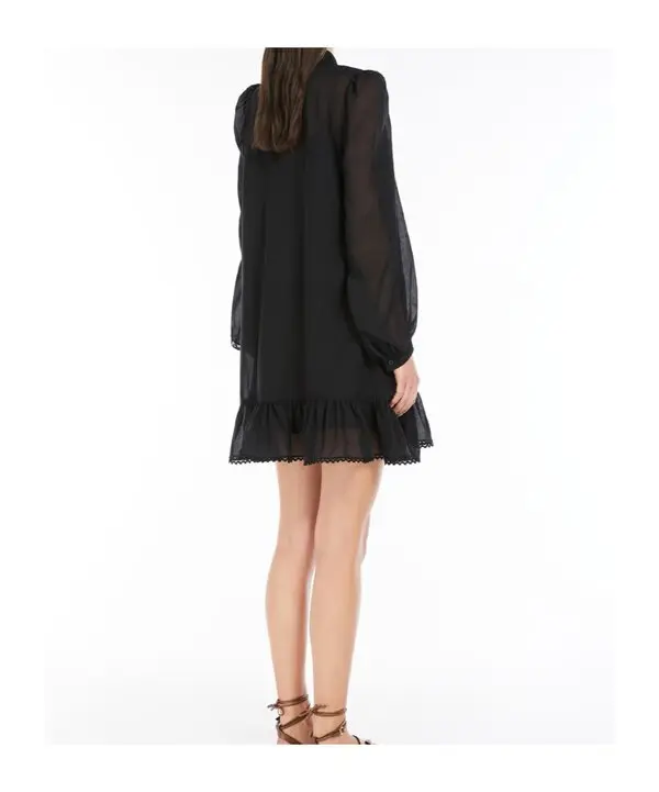 Max Mara Flared Hem Mini Dress With Lace Detail
