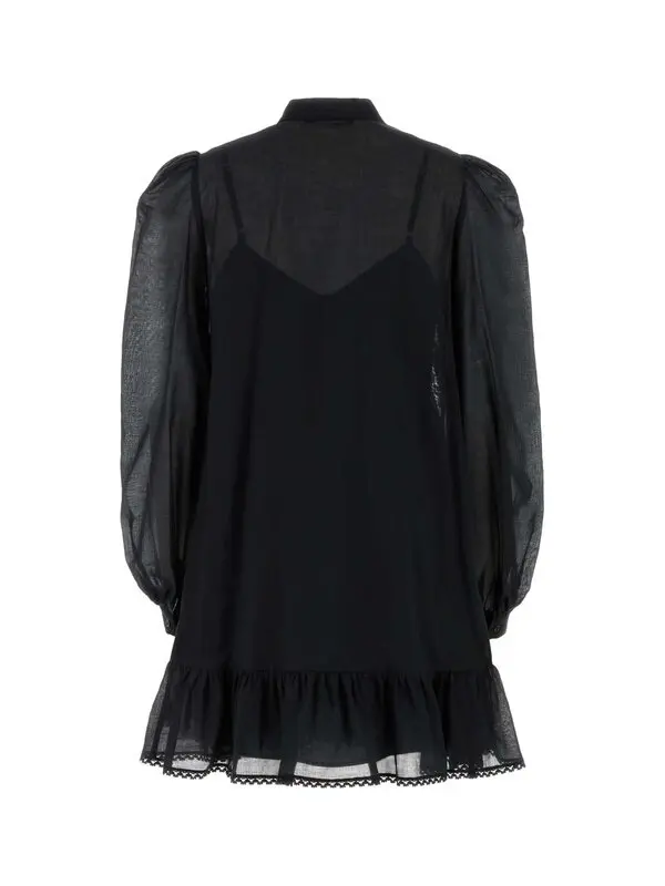 Max Mara Flared Hem Mini Dress With Lace Detail