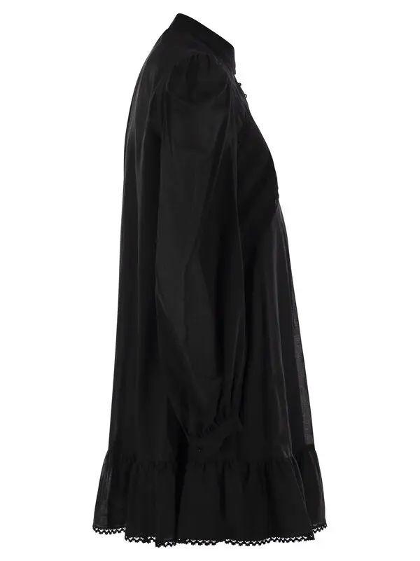 Max Mara Flared Hem Mini Dress With Lace Detail