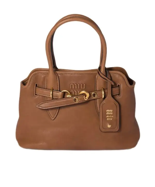 Miu Miu Aventure Nappa Leather Bag - Oak
