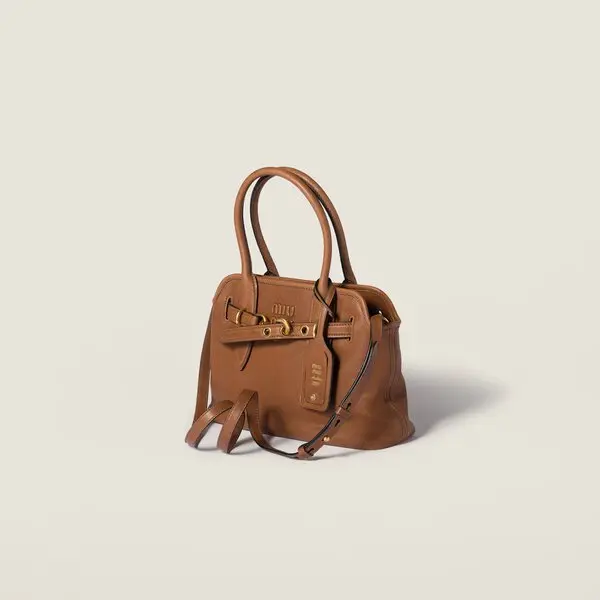 Miu Miu Aventure Nappa Leather Bag - Oak