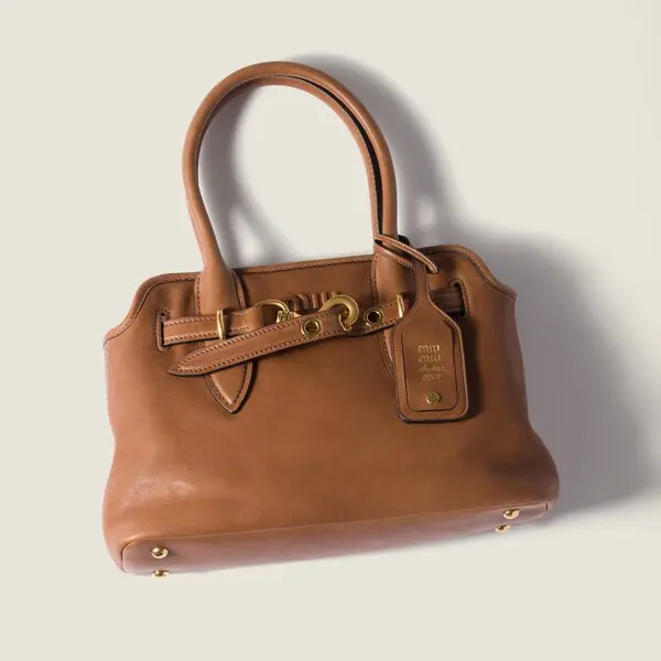 Miu Miu Aventure Nappa Leather Bag - Oak