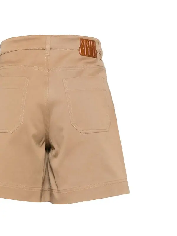 Moncler Organic Cotton Gabardine Logo Patch Pocket Shorts