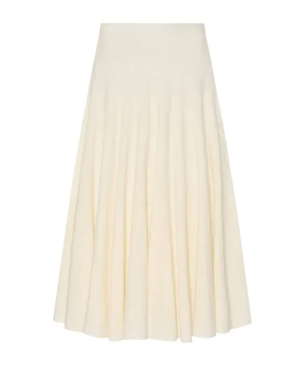 THE ROW Jaliah Cotton And Linen Blended Skirt - White