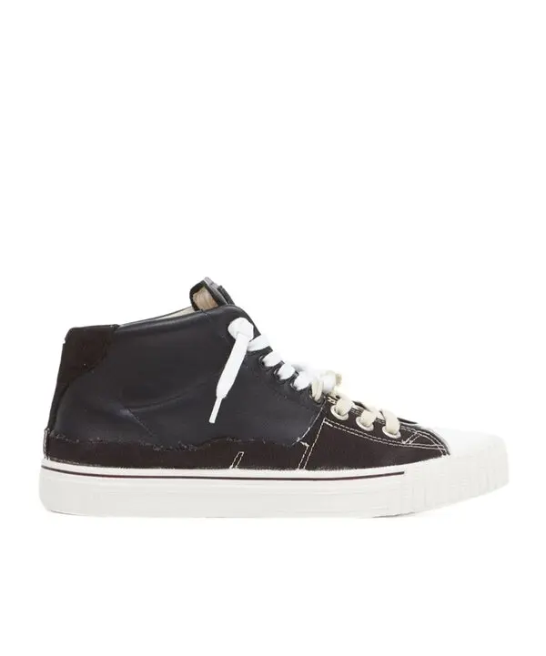 MAISON MARGIELA Round Toe Lace Up High Top Sneakers