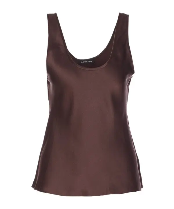 ANINE BING Lea Sleeveless Top - Brown