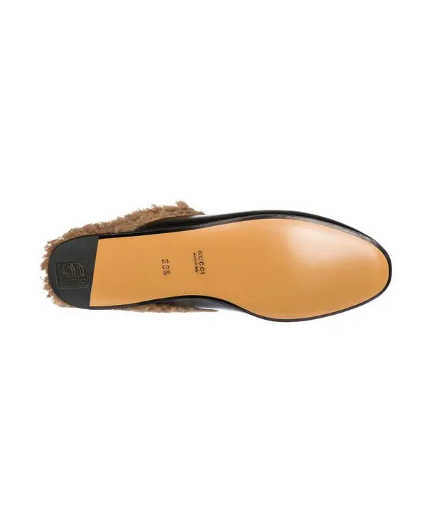 Gucci Princeton Fur Mules With Gold Hardware
