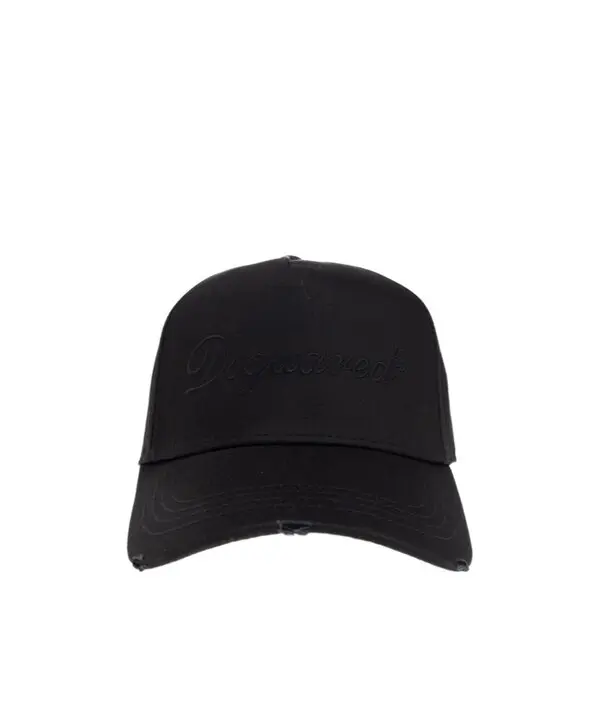 Dsquared2 Embroidered Distressed Baseball Cap - Black