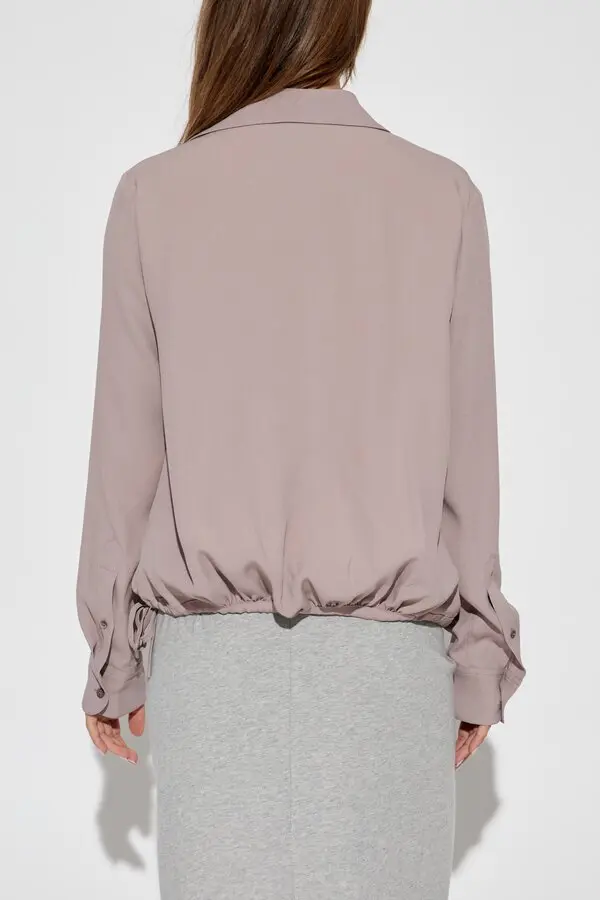 Dries Van Noten Long Sleeve V-neck Blouse - Nude