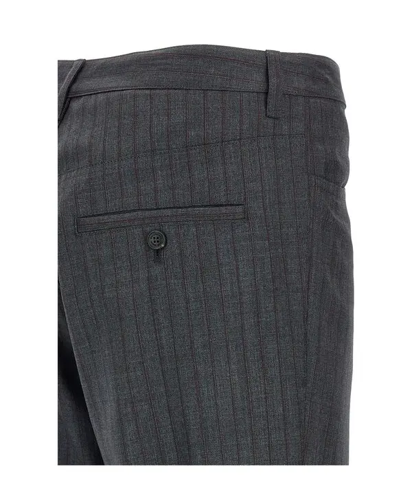 Balenciaga Pinstriped Tailored Trousers - Black