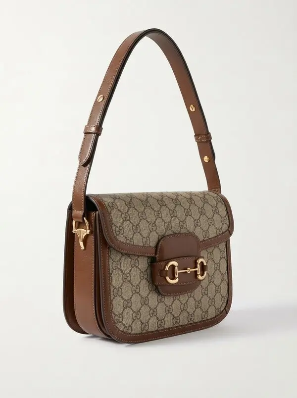 Gucci Horsebit Logo Shoulder Bag