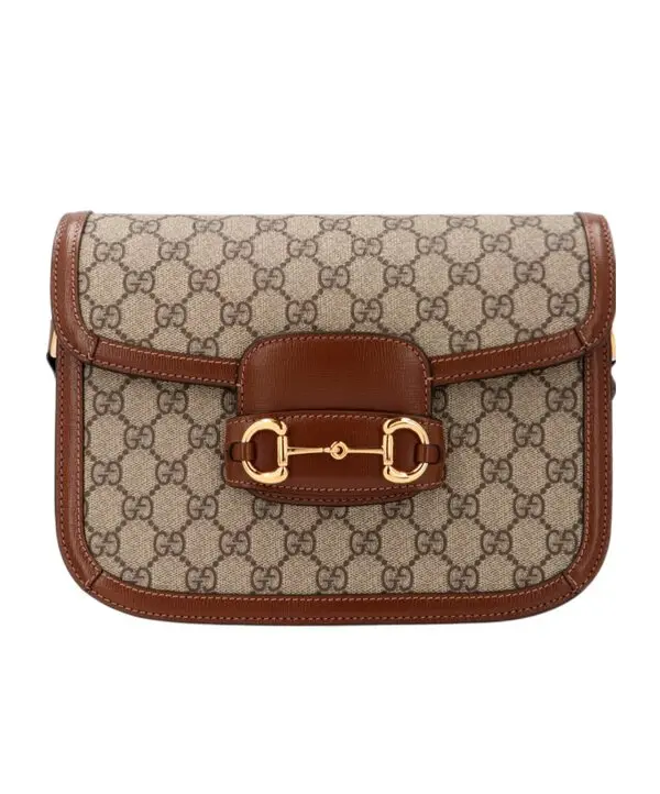 Gucci 1955 Horsebit Gg Supreme Shoulder Bag - Brown