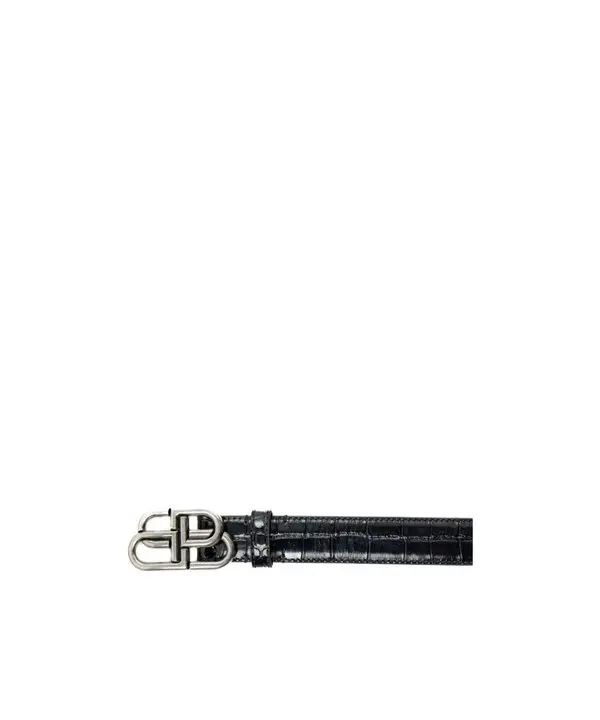 Balenciaga Logo Buckle Leather Belt