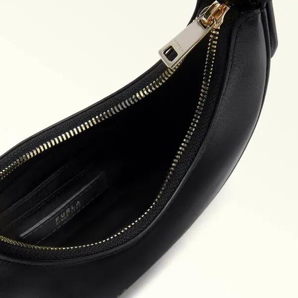 Furla Delizia Logo Printed Mini Shoulder Bag - Black
