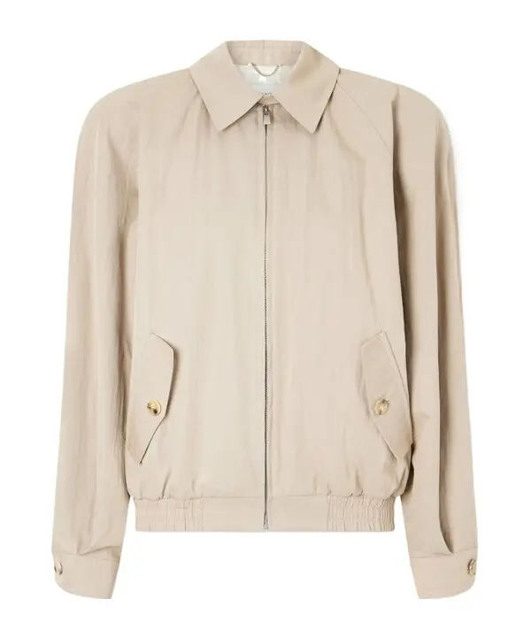 Magda Butrym Embroidered Cotton Blend Casual Jacket - Beige