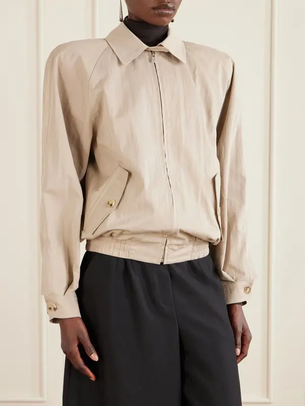 Magda Butrym Embroidered Cotton Blend Casual Jacket - Beige