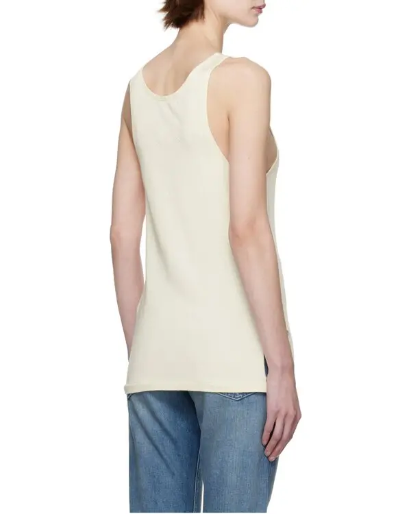 MAISON MARGIELA Logo Print Tank Top - Beige