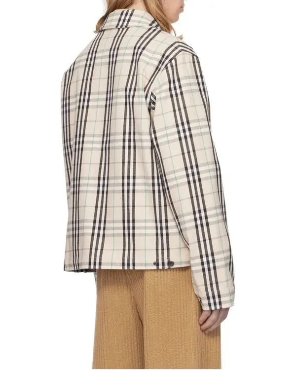 Burberry Checked Zip Up Jacket