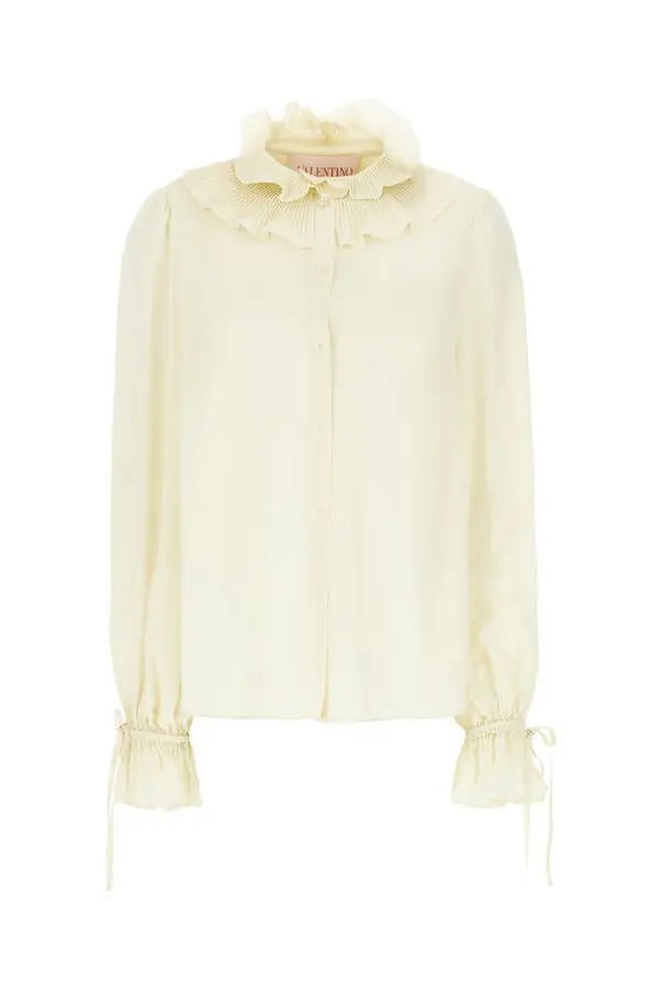 Valentino Garavani Ruffled Collar Button-up Shirt - White