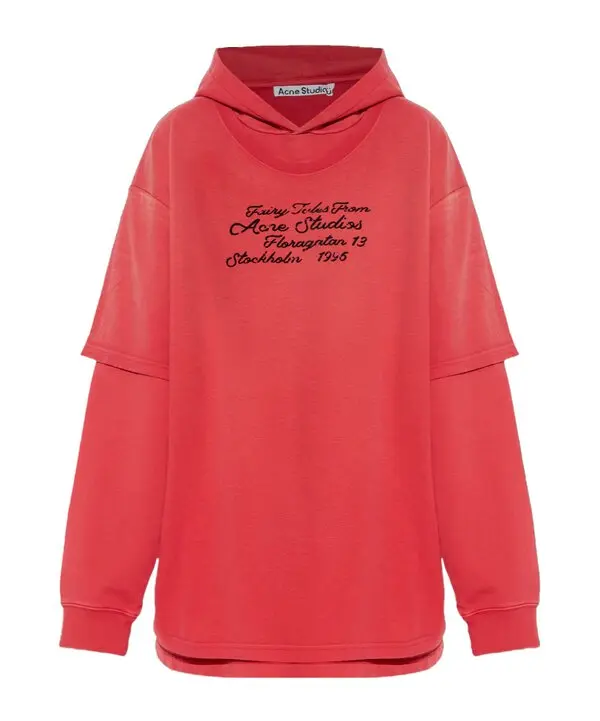 Acne Studios Long-sleeved Hooded Sweatshirt With Graphic Print