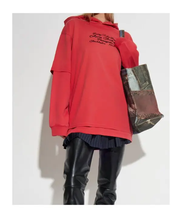 Acne Studios Long-sleeved Hooded Sweatshirt With Graphic Print