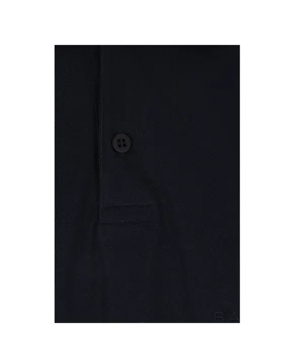 Balenciaga Logo Embroidered Polo Shirt - Navy Blue