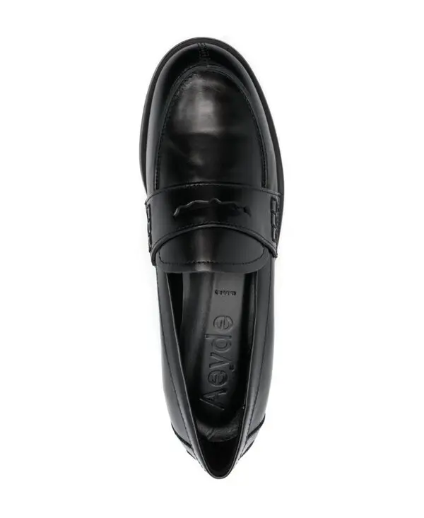 AeydĒ Oscar Penny-slot Leather Loafers - Black