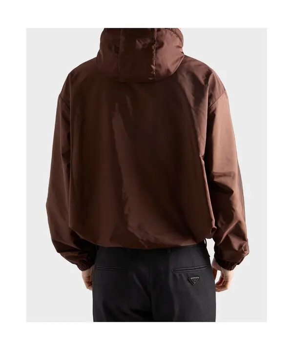 Prada Reversible Zipped Hooded Jacket - Cocoa Brown/iron Gray