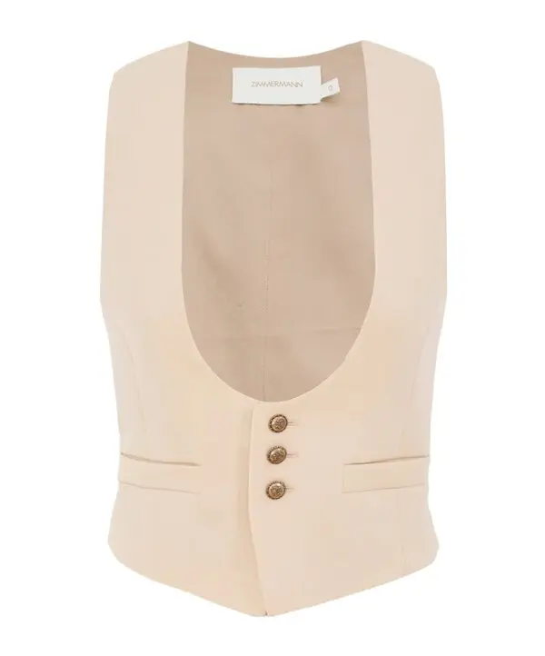 Zimmermann Buttoned Gilet - Cream