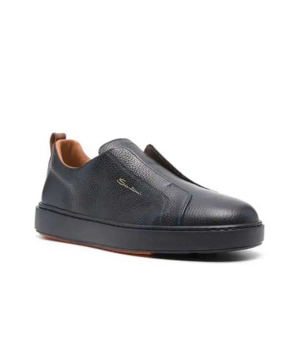Santoni Leather Slip-on Sneakers
