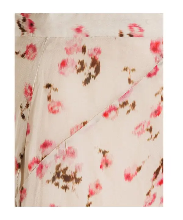 Isabel Marant Étoile Asymmetric Floral Print Midi Skirt - Beige