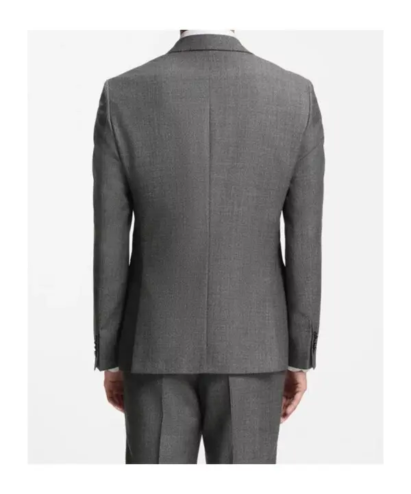Hugo Boss Micro-patterned Slim-fit Jacket In Virgin Wool
