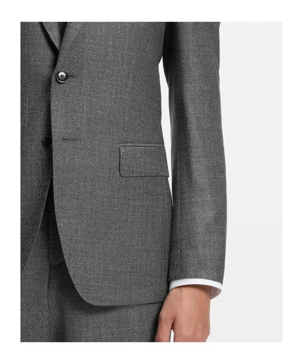 Hugo Boss Micro-patterned Slim-fit Jacket In Virgin Wool