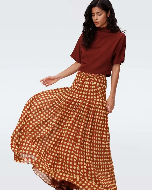 Diane Von Furstenberg Graphic Print Maxi Skirt